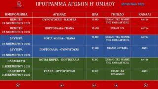 1η Ανάλυση 8ου ομίλου Μουντιάλ 2022 – Τυπολογος